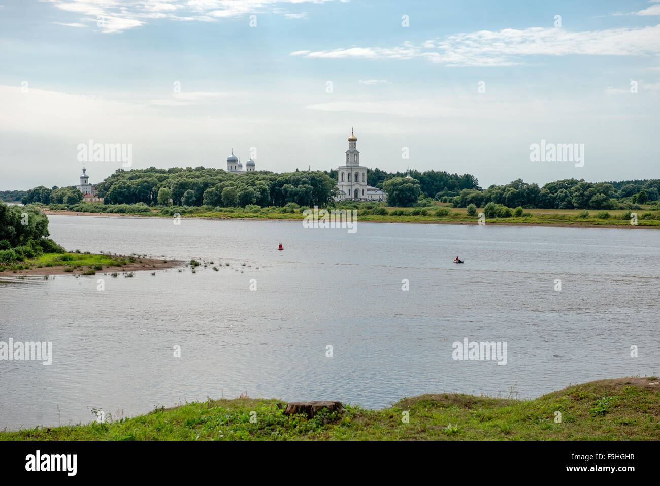 Oldest in Russia the St. George's (Yuriev) Monastery on the bank of the ...