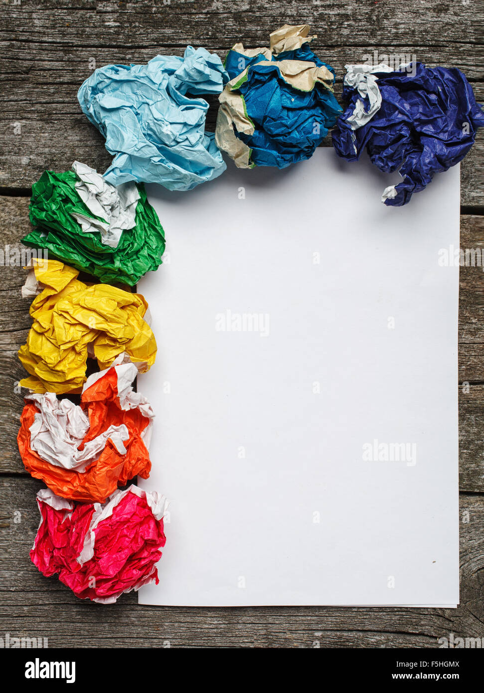 crumpled colorful paper ball Stock Photo - Alamy