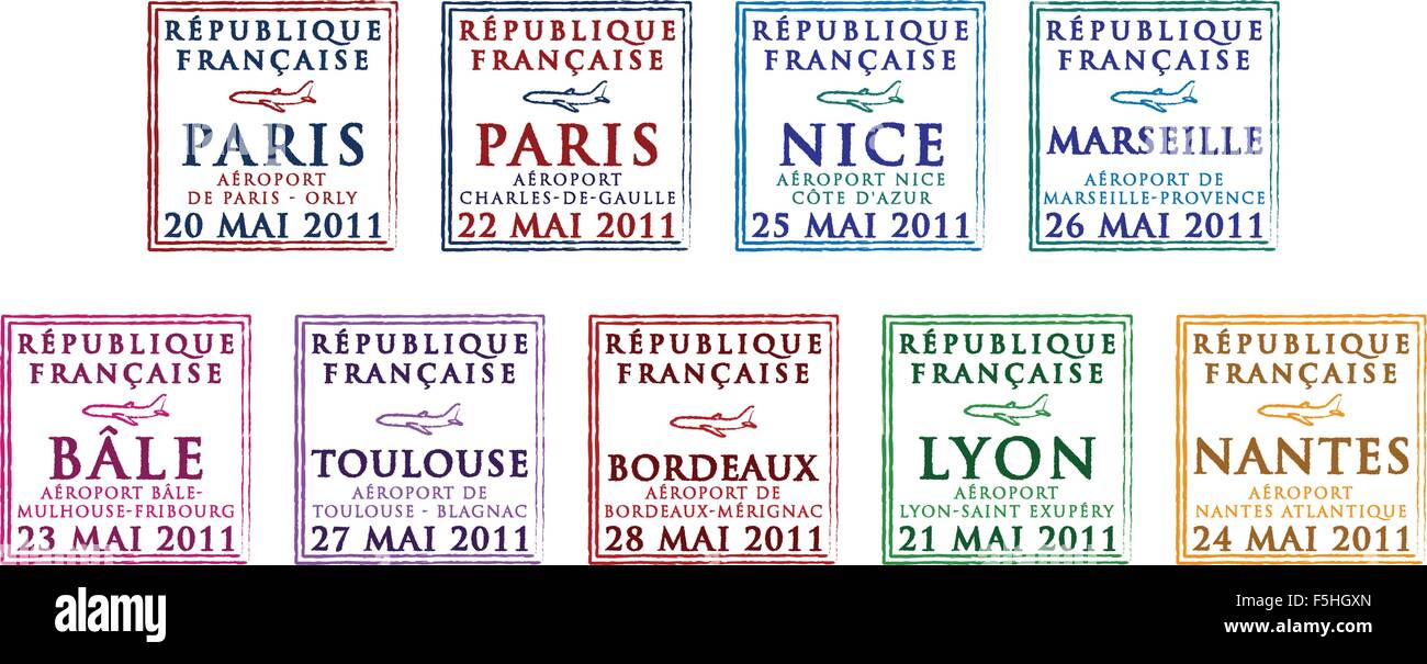 Paris airport passport hi-res stock photography and images - Alamy