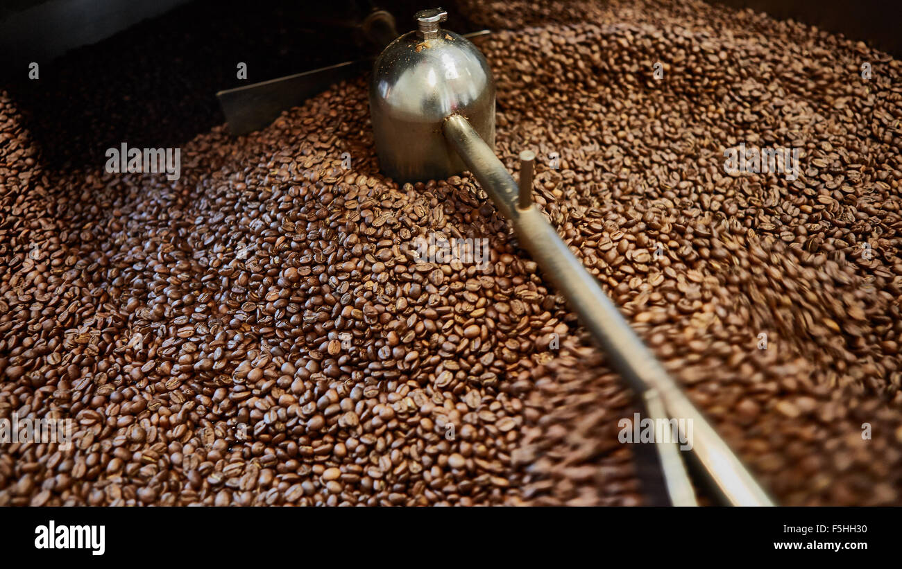 Freshly roasted coffee beans Stock Photo - Alamy