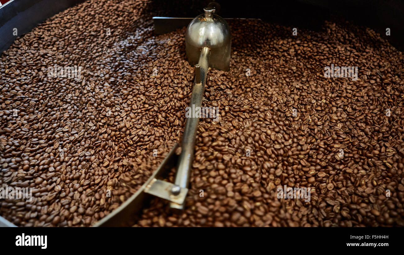 Freshly roasted coffee beans Stock Photo - Alamy
