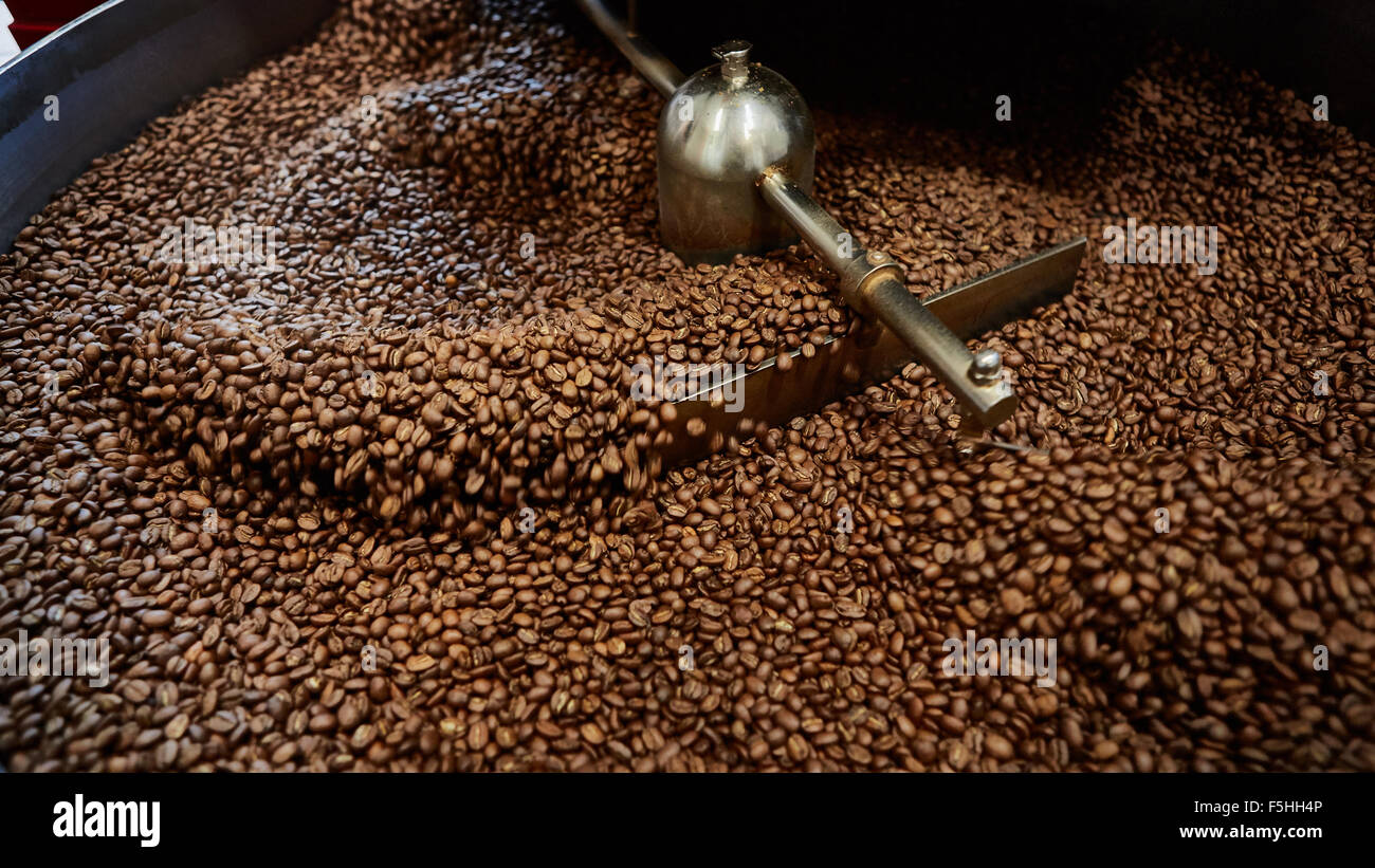 Freshly roasted coffee beans Stock Photo - Alamy