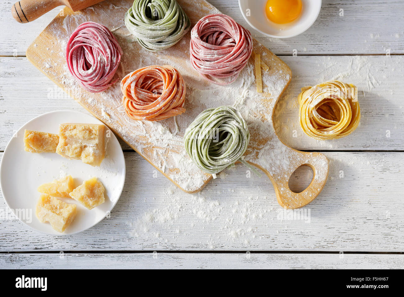 cooking hommemade pasta, food top view Stock Photo - Alamy