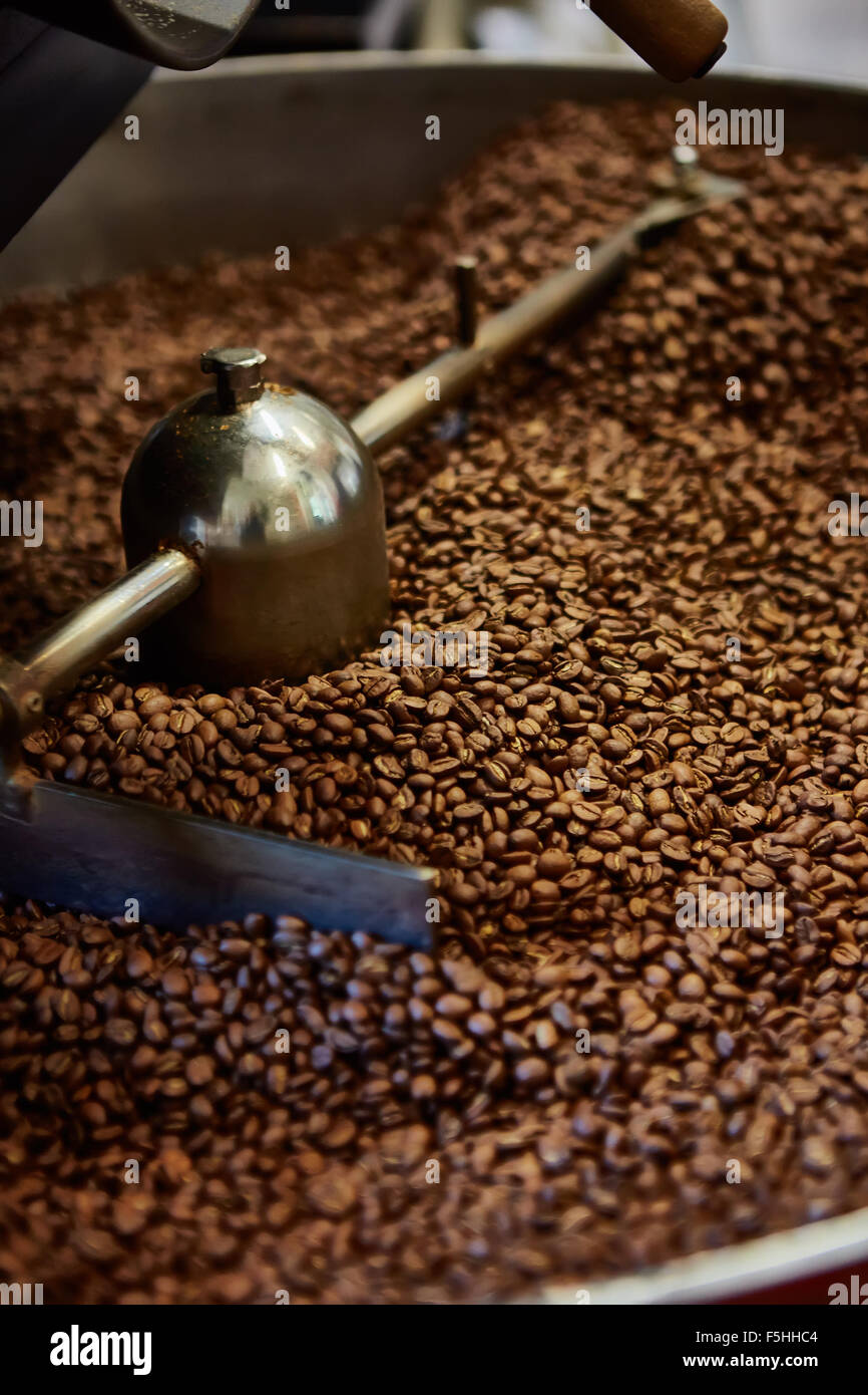 Freshly roasted coffee beans Stock Photo - Alamy