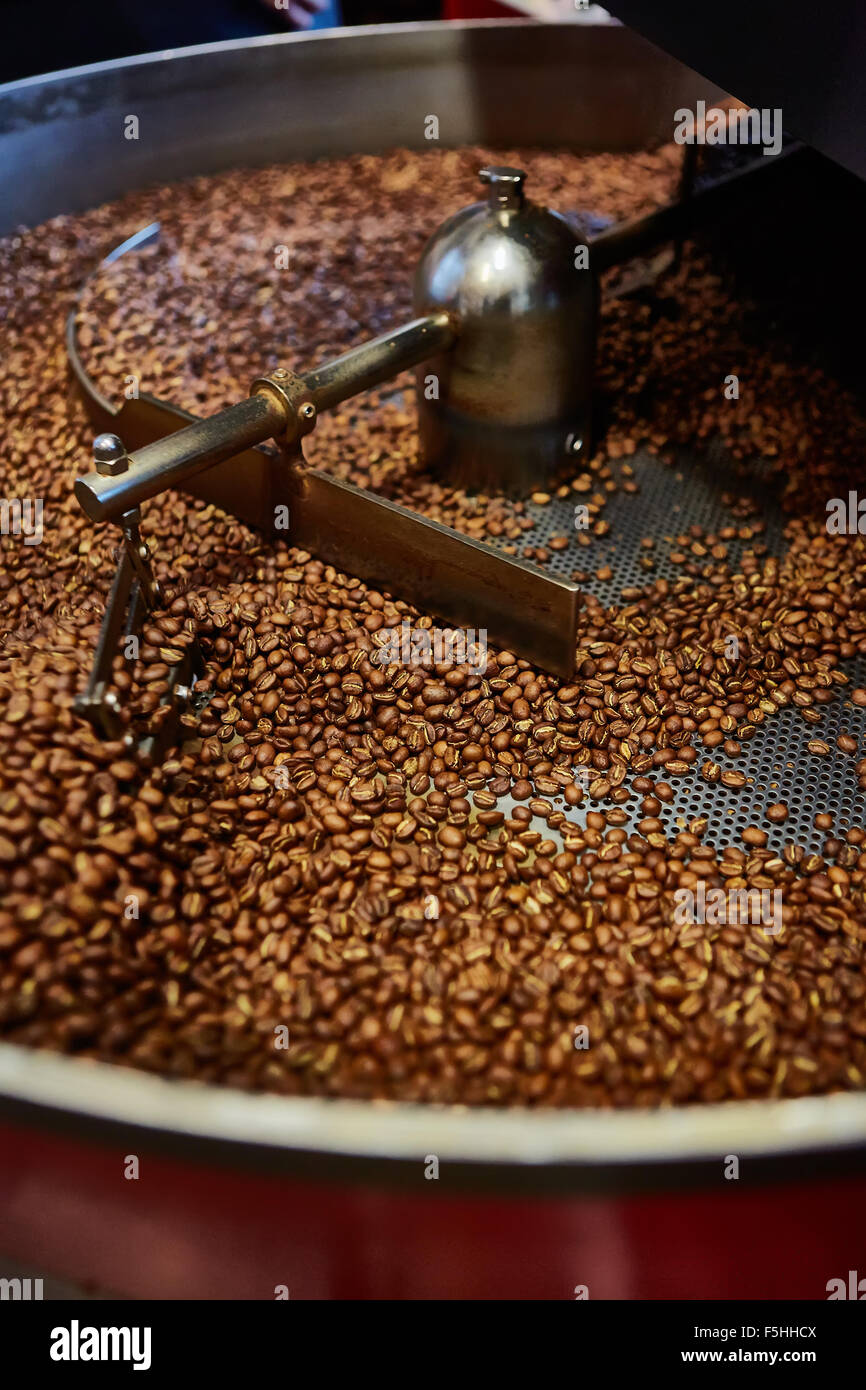 Freshly roasted coffee beans Stock Photo - Alamy