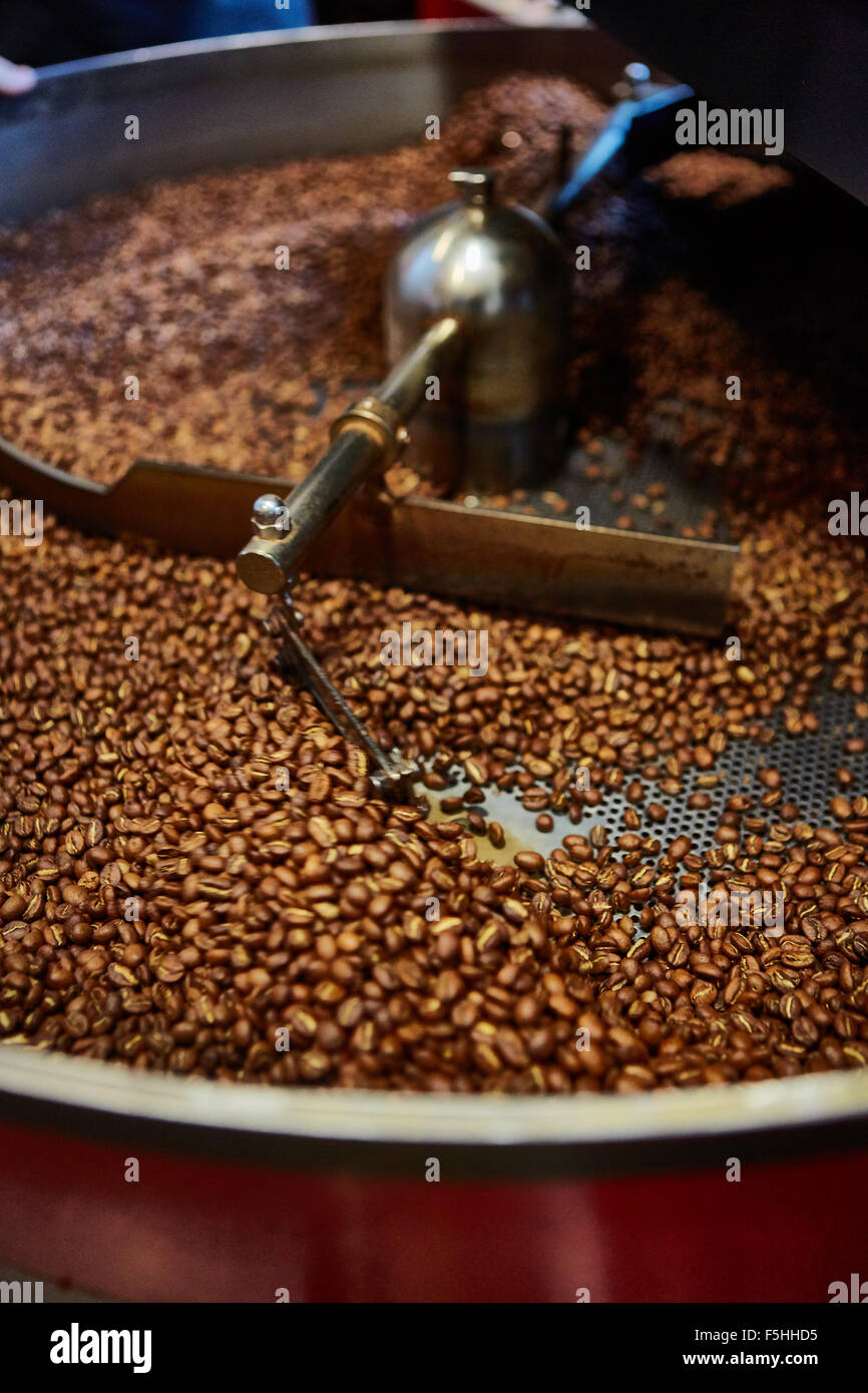 Freshly roasted coffee beans Stock Photo - Alamy
