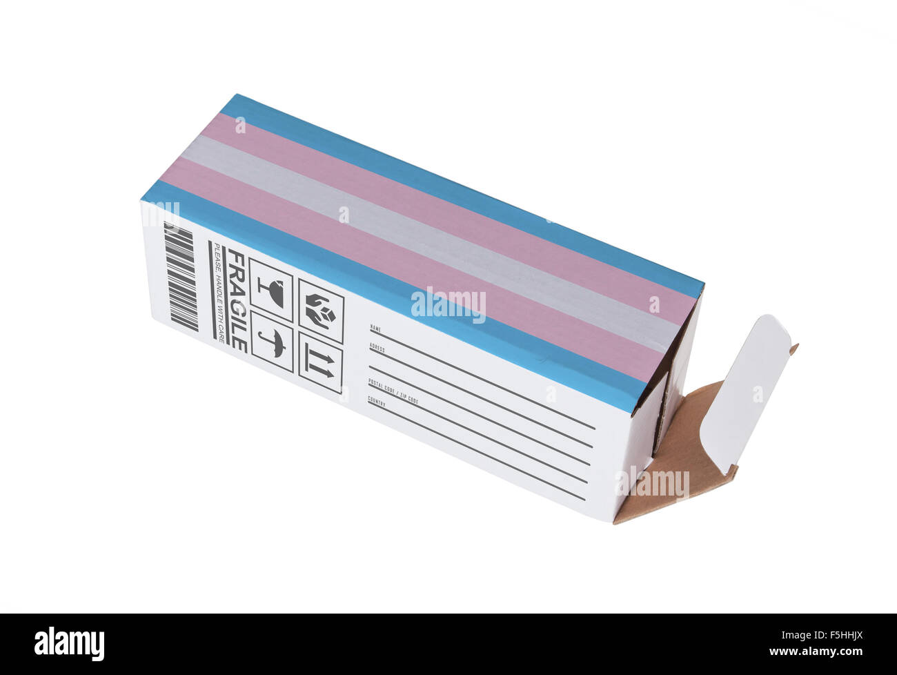 Concept of export, opened paper box - Product of Trans Pride Stock ...