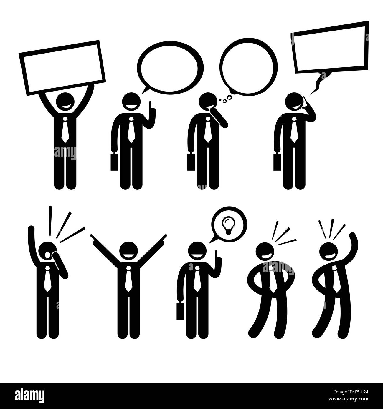 Businessman Business Man Talking Thinking Shouting Holding Placard ...