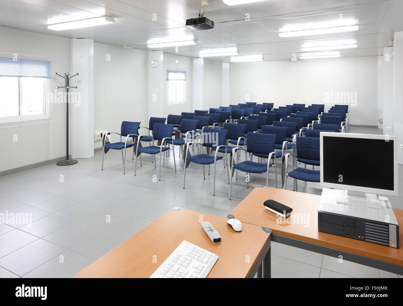 Classroom with interactive projection system nobody horizontal Stock ...