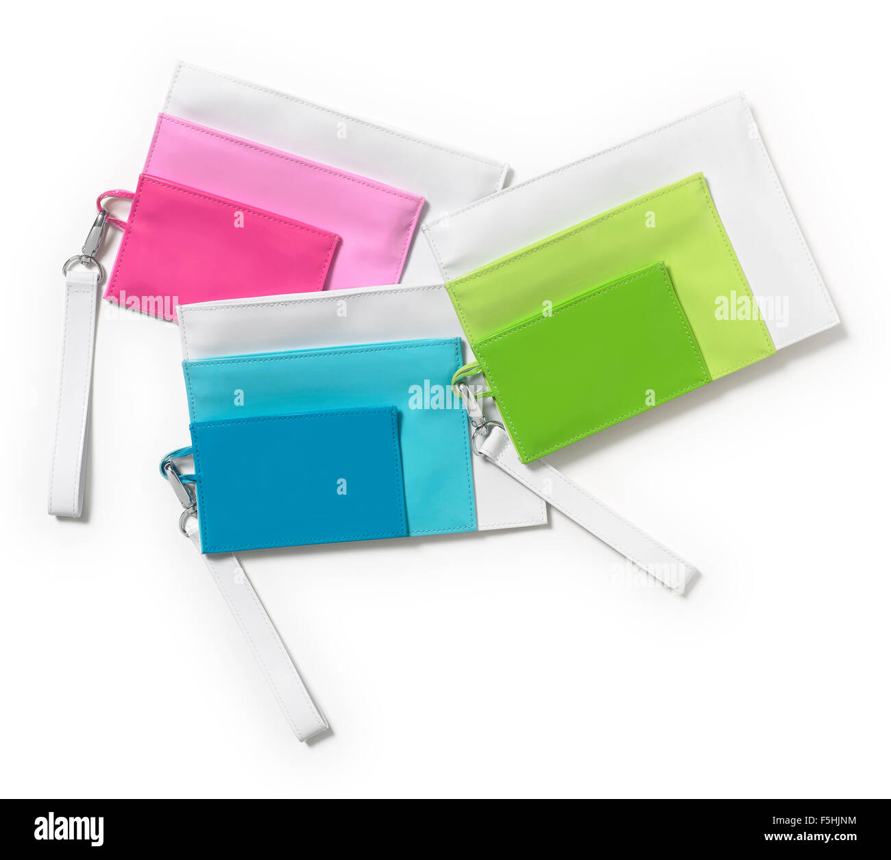 Three feminine plastic wallets isolated on white background Stock Photo ...