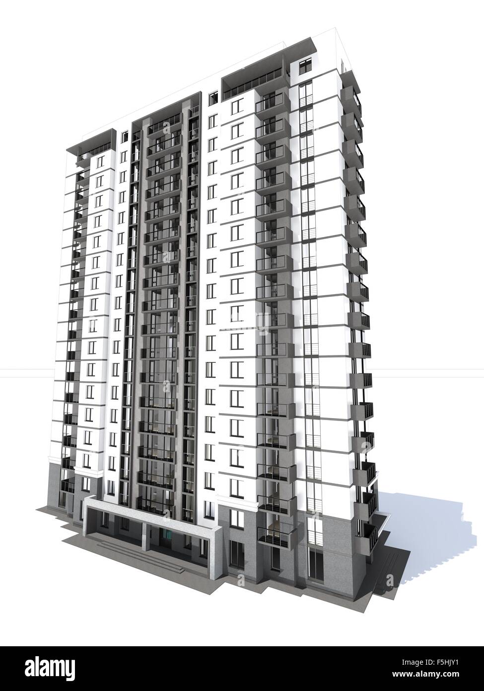 Visualization of modern multi-storey residential building Stock Photo ...