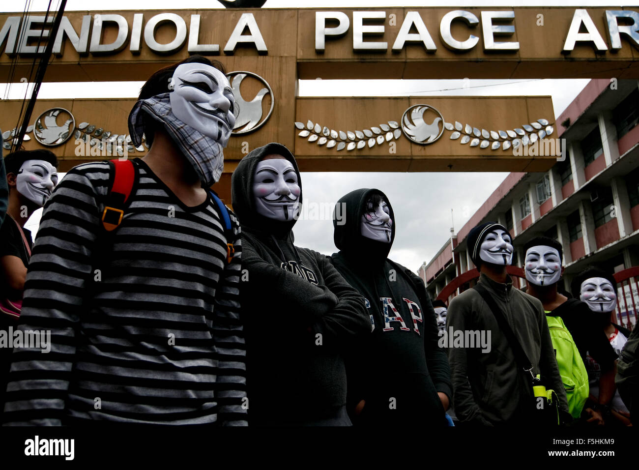 Philippines. 5th Nov, 2015. Participants of the Million Mask March ...
