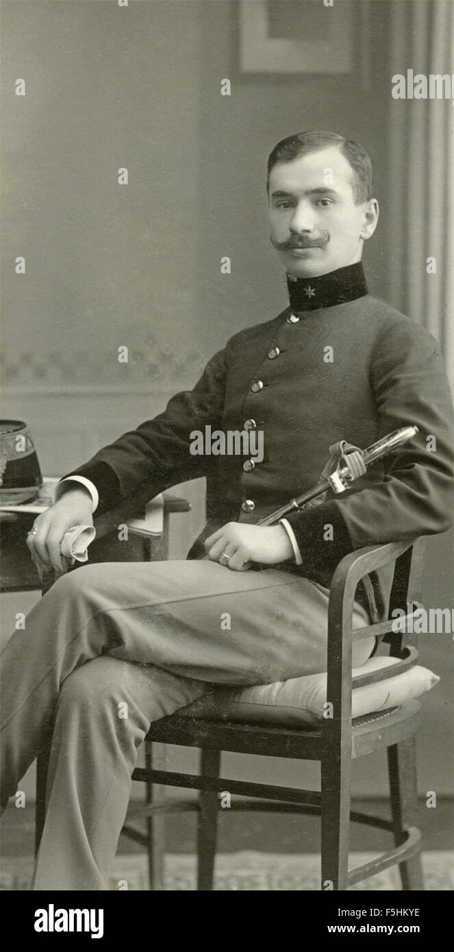 Portrait of an army officer , Austria Stock Photo - Alamy