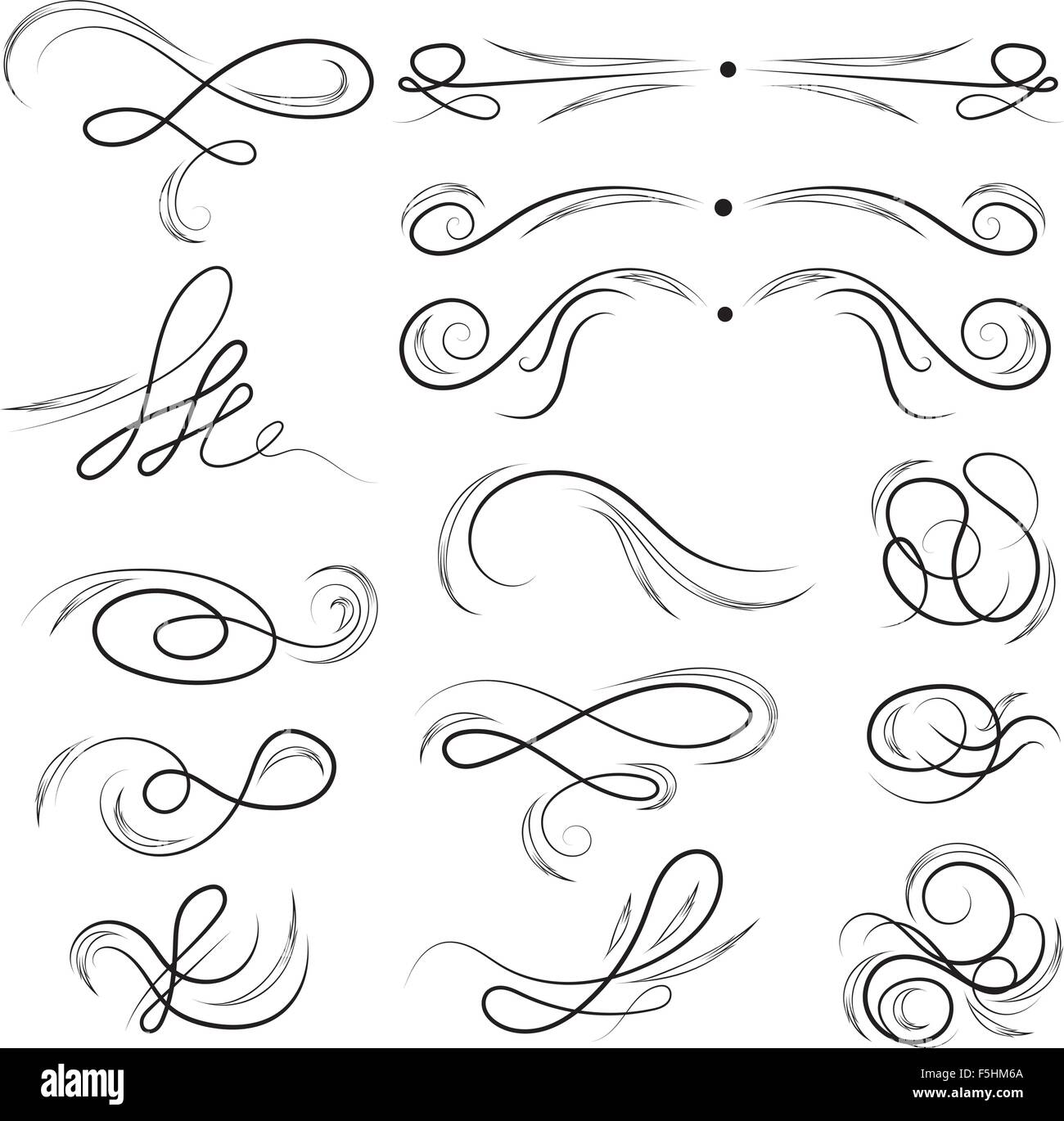 Beautiful swirls in classical style for book vintage and wedding design ...