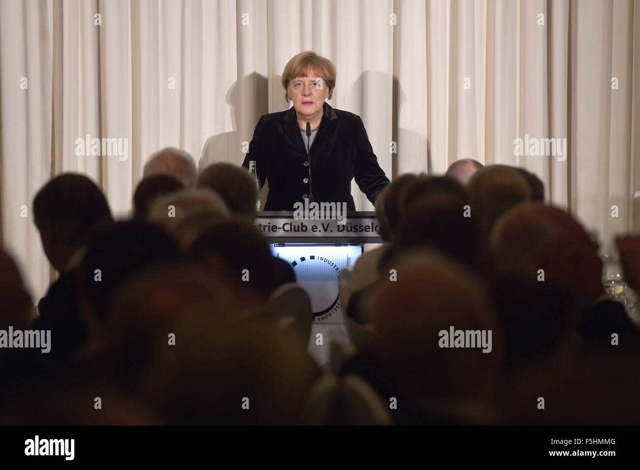 German Chancellor Angela Merkel speeks at the annual dinner of the ...