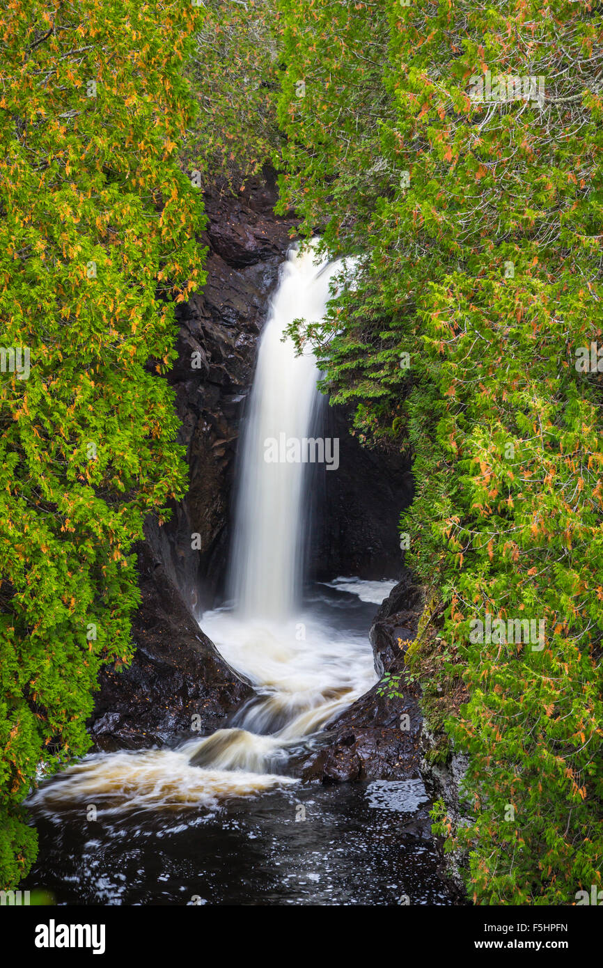 Cascade Falls in the Cascade River State Park, Minnesota, USA Stock ...