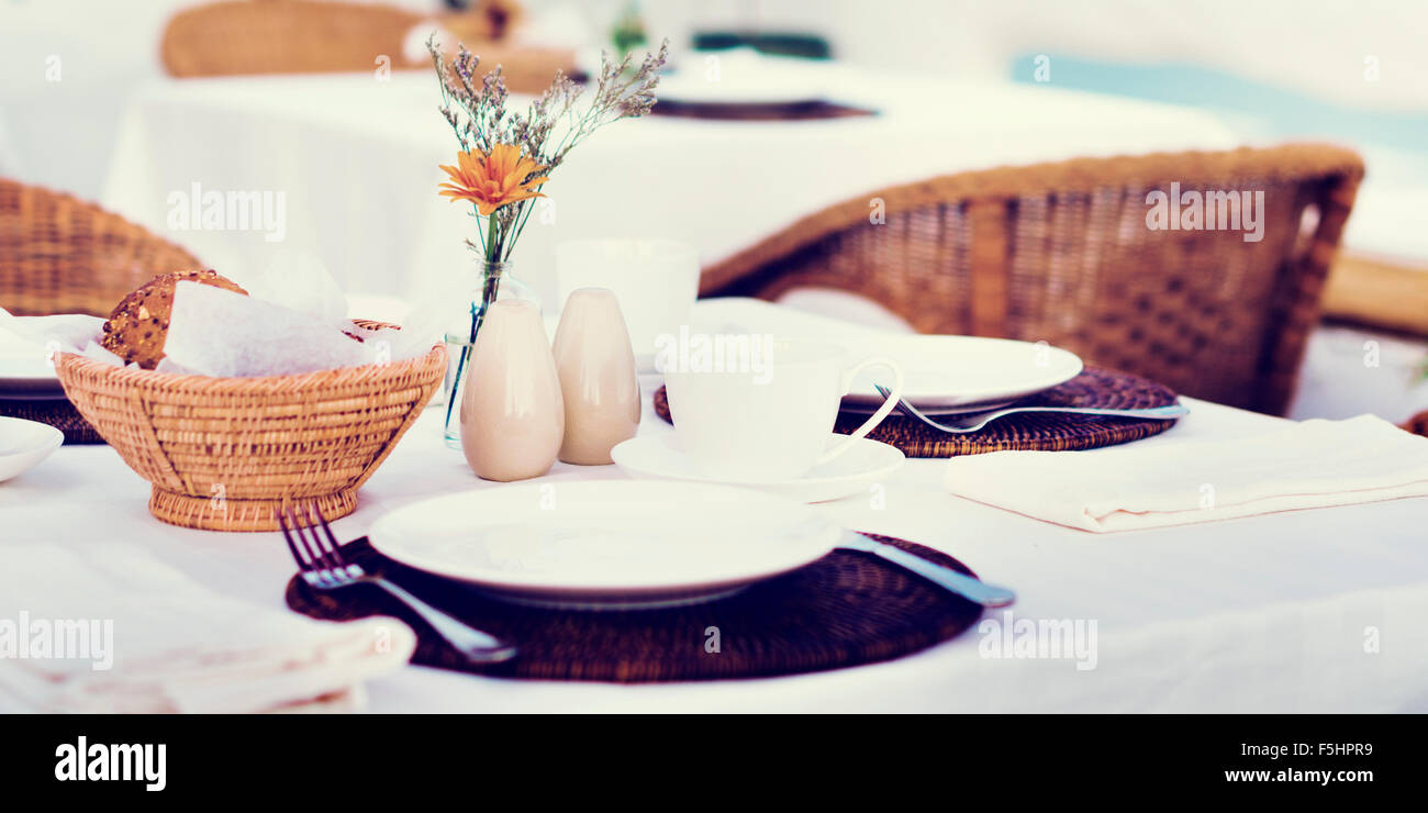 Restaurant Dining Table Set up Service Concept Stock Photo - Alamy