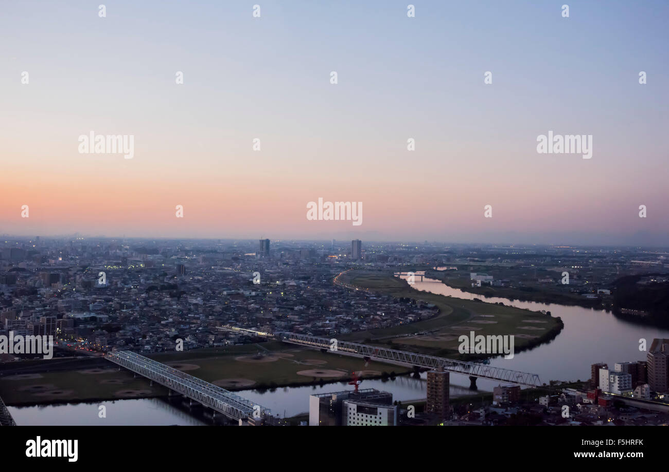 General view of Tokyo,from I－Link Town Ichikawa,Ichikawa city,Chiba ...