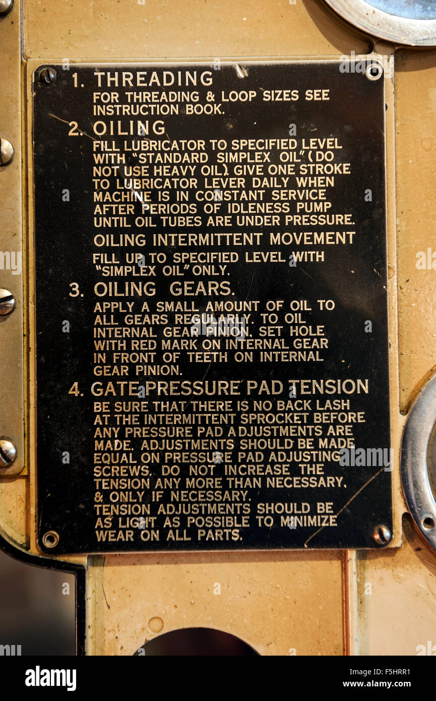 Redundant Simplex Peerless Magnarc cinema film projector exhibited in ...