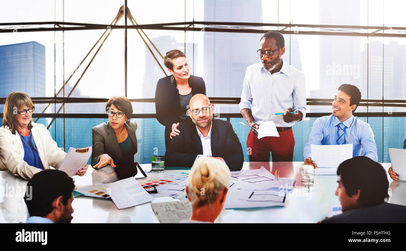 Business People Corporate Meeting Presentation Communication Concept ...