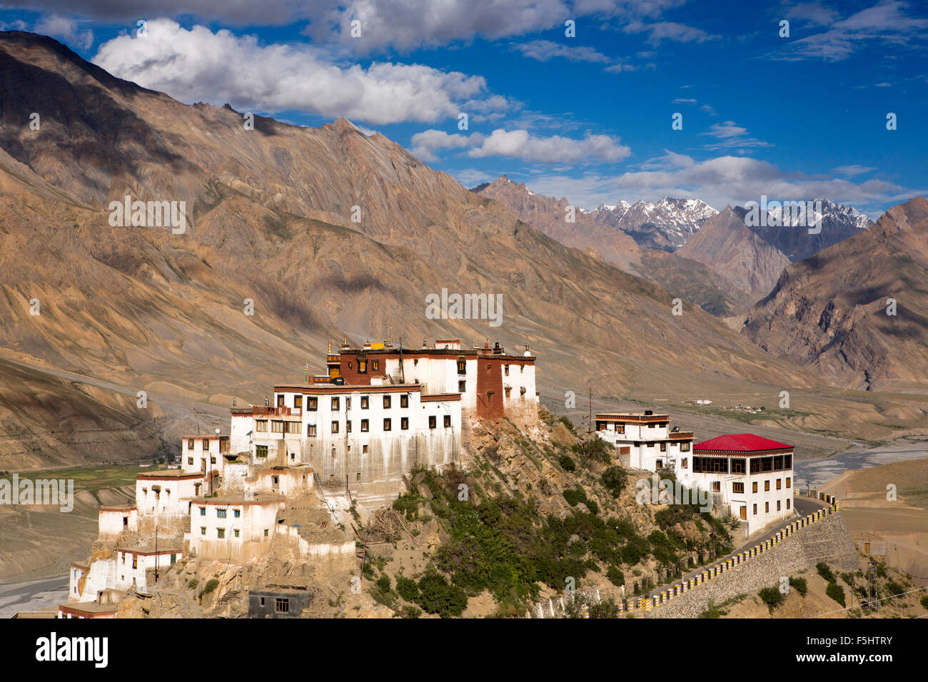 India, Himachal Pradesh, Spiti Valley, Key Monastery, hillside Buddhist ...