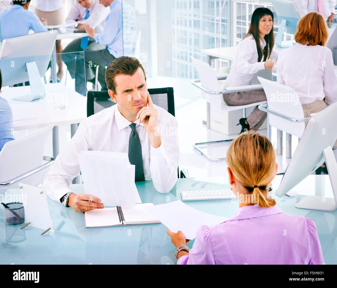 Group of Business People Working Office Meeting Concept Stock Photo - Alamy