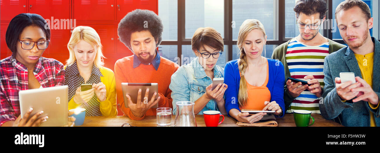 People Social Networking Online Browsing Internet Concept Stock Photo ...