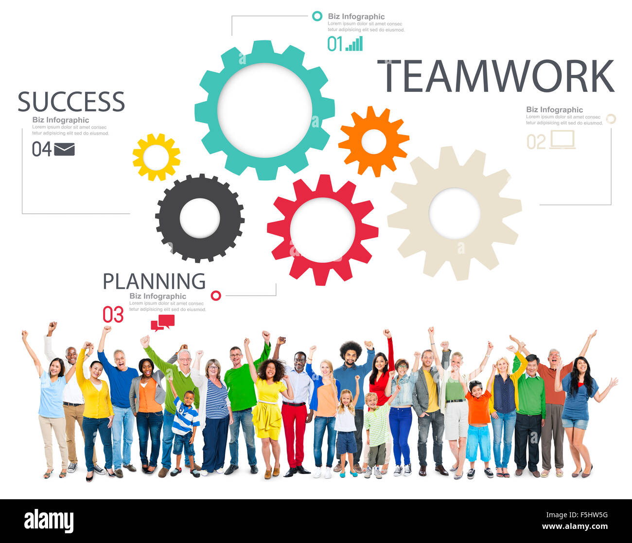 Teamwork Team Group Gear Partnership Cooperation Concept Stock Photo ...