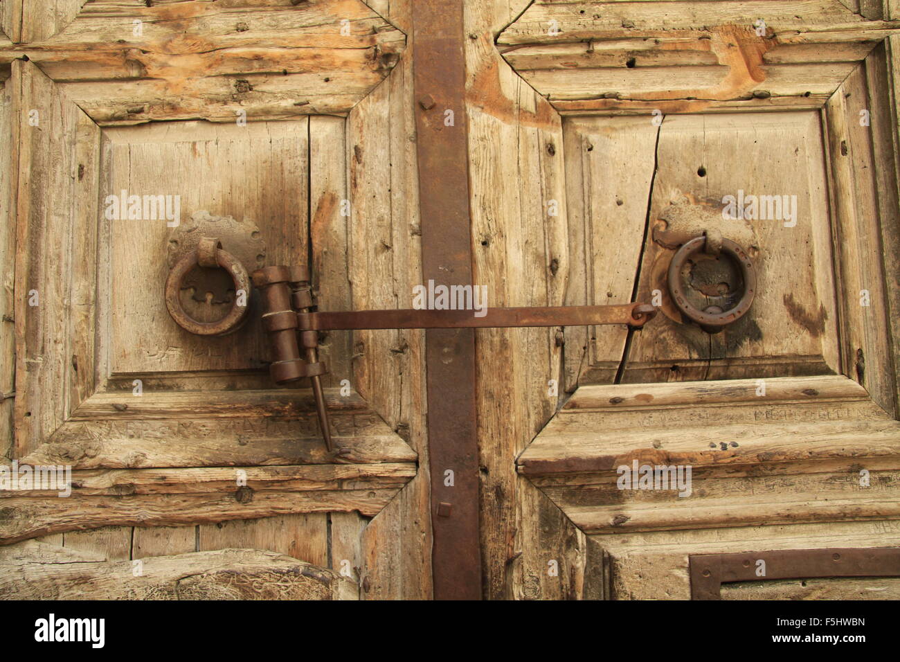Israel, Jerusalem, the closed door of the Church of the Holy Sepulchre ...