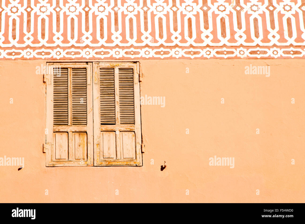 window in morocco africa and old construction wal brick historical ...