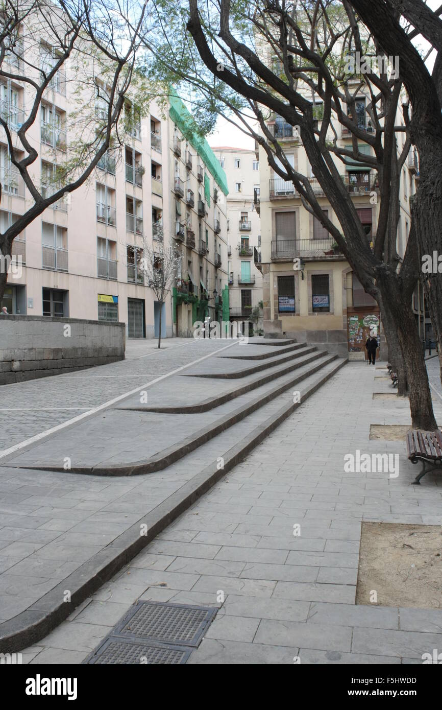 Portrait of stairs in Barcelona, Spain Stock Photo - Alamy