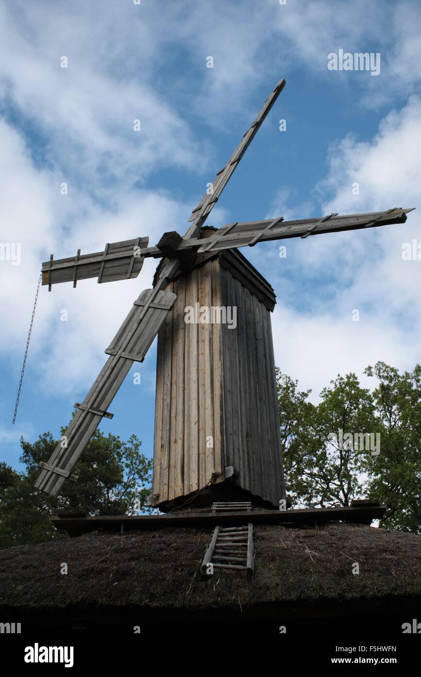 Thatched roof windmill hi-res stock photography and images - Alamy
