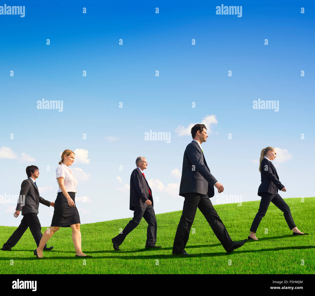 Business People Walking Outdoors the Way Forward Concept Stock Photo ...