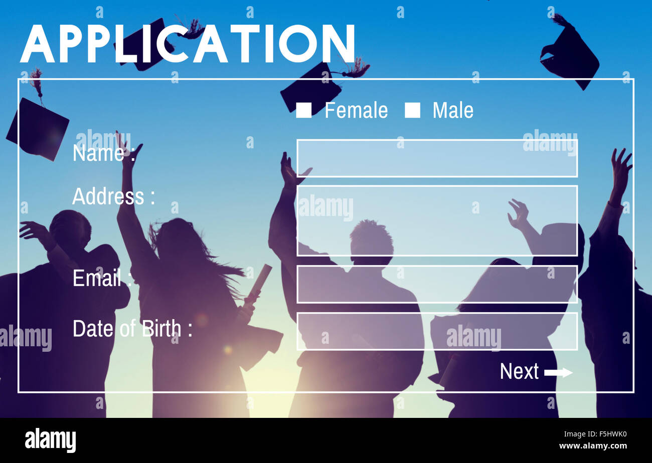 Application Form Interface Webpage Register Concept Stock Photo - Alamy