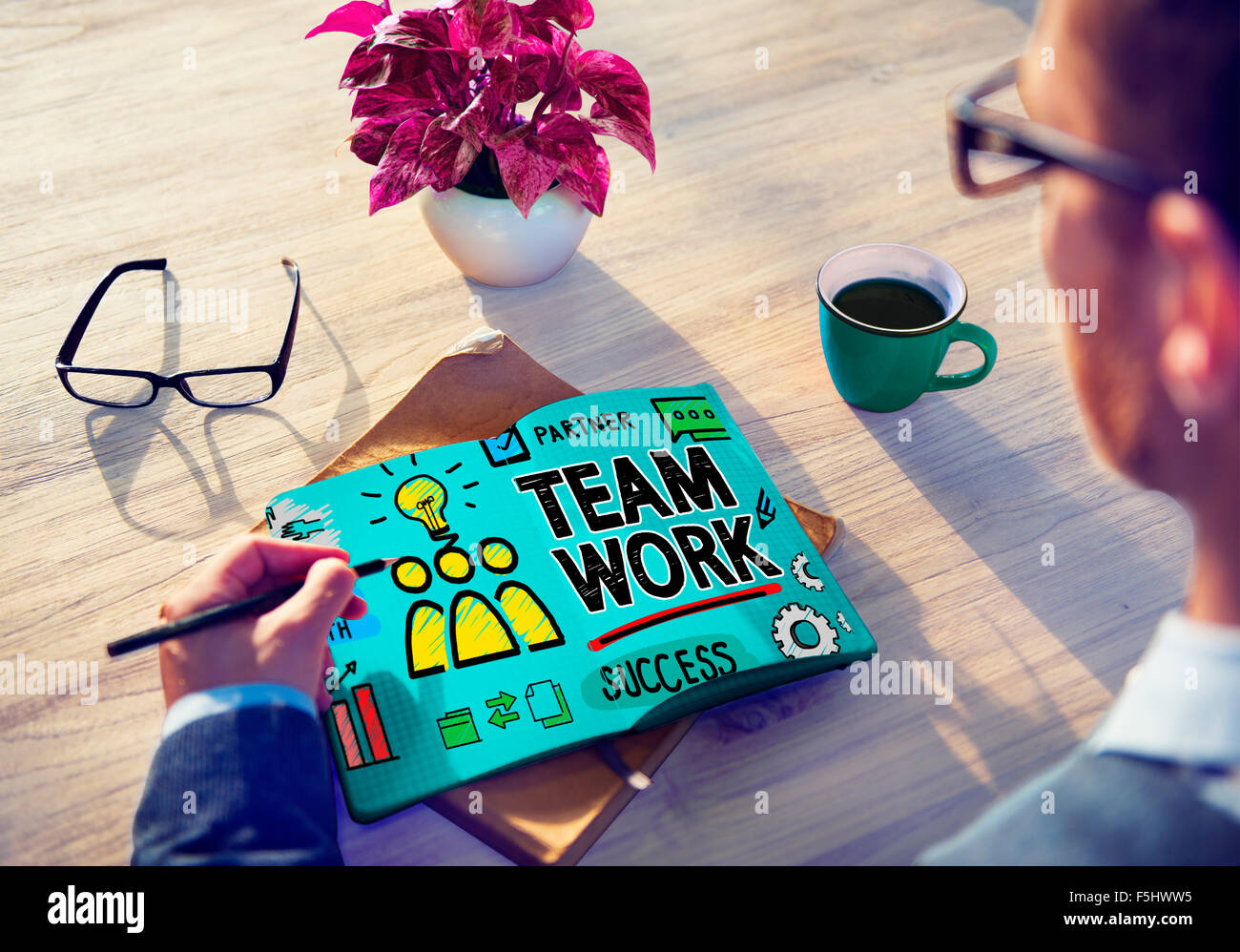Team Teamwork Group Collaboration Organization Concept Stock Photo - Alamy