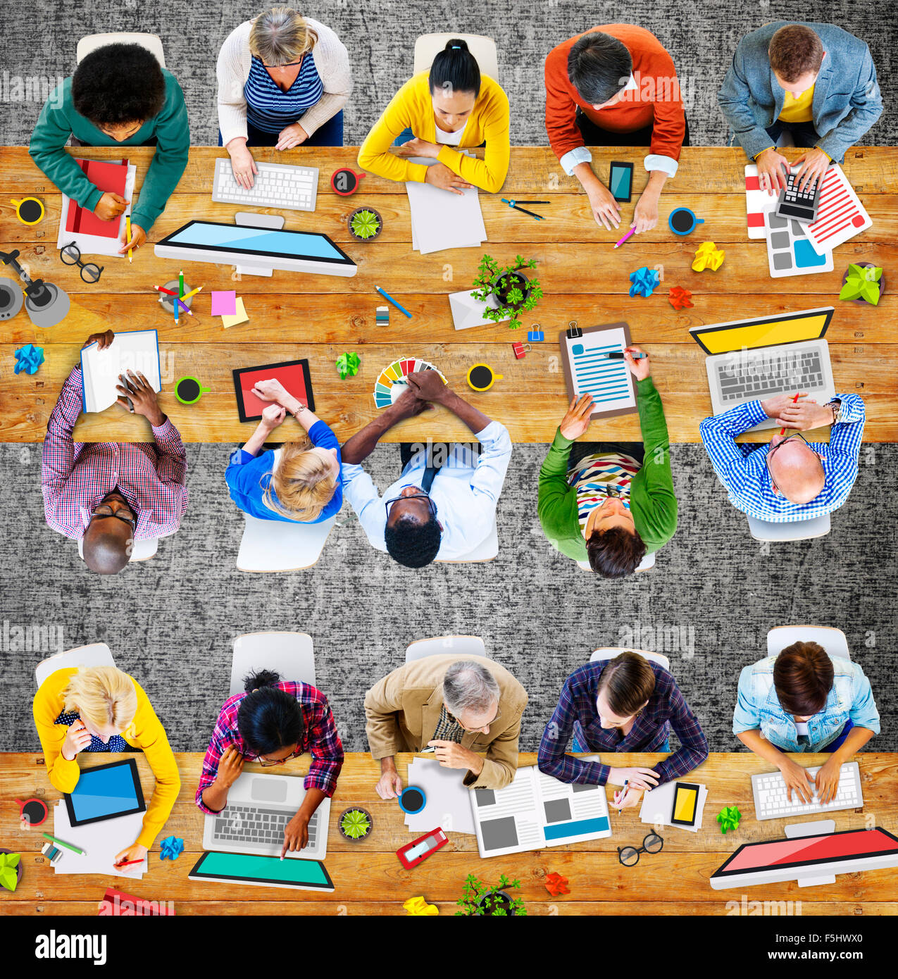 Working Technology Computer Colleagues Partnership Concept Stock Photo ...