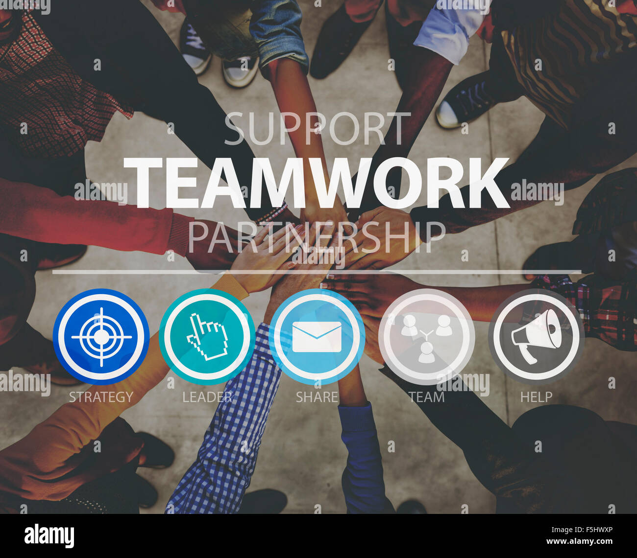 Teamwork Support Partnership Togetherness Success Concept Stock Photo ...