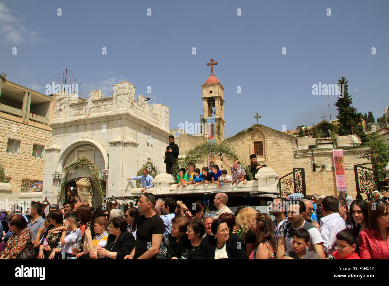 Israel, Nazareth, the Greek Orthodox Annunciation Day procession Stock ...