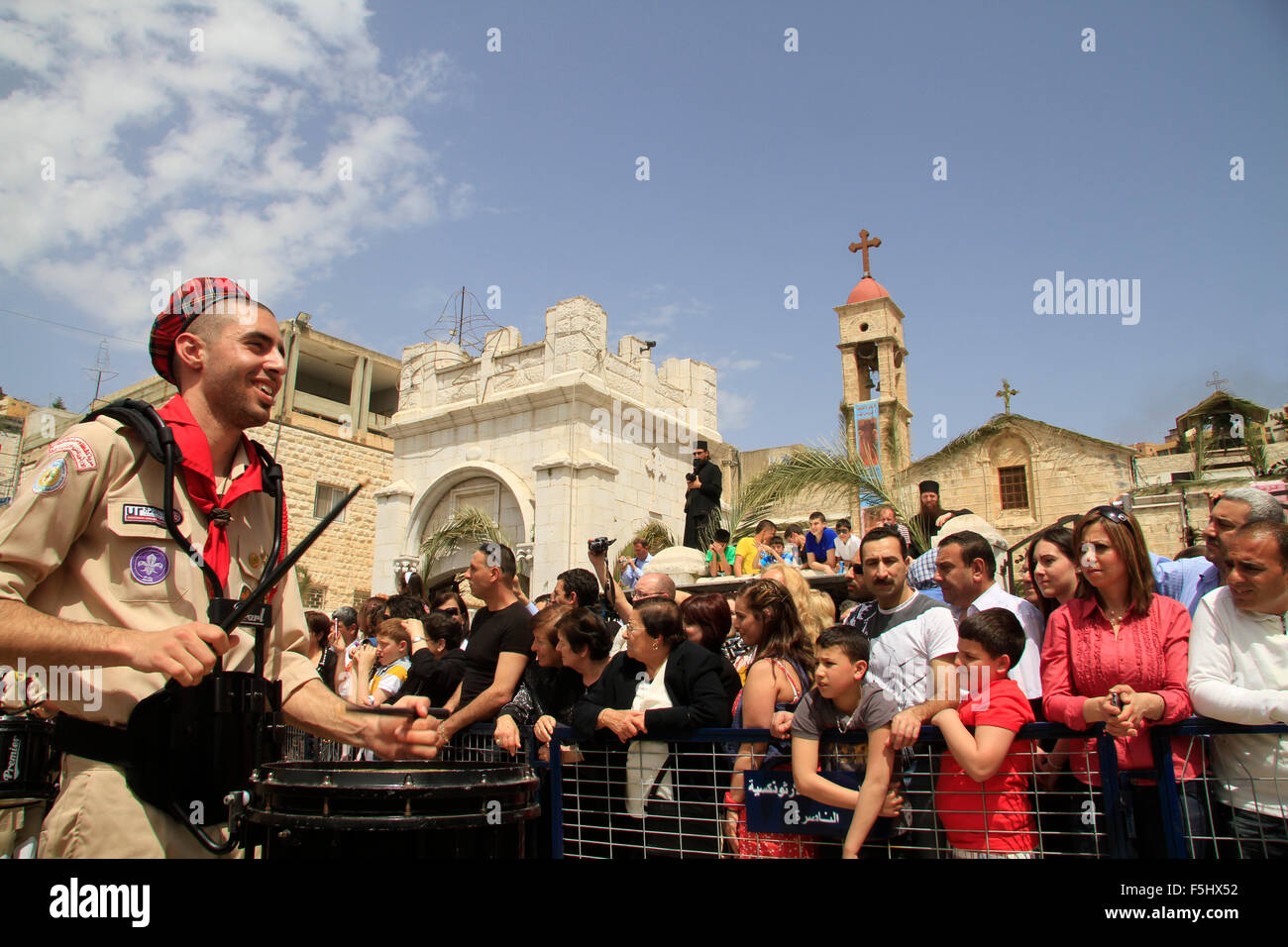 Israel, Nazareth, the Greek Orthodox Annunciation Day procession Stock ...