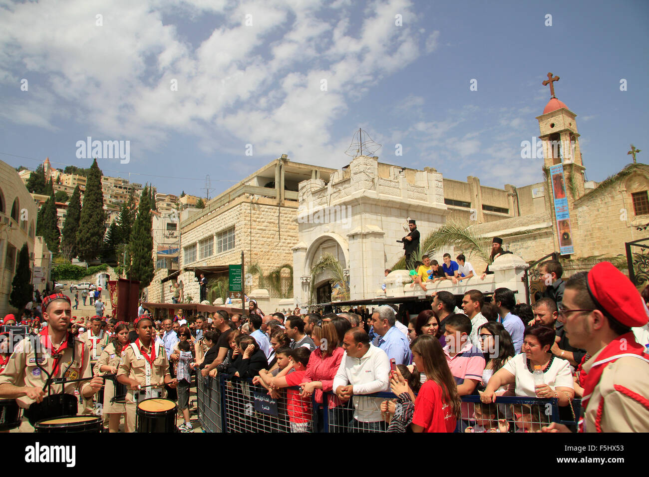 Israel, Nazareth, the Greek Orthodox Annunciation Day procession Stock ...