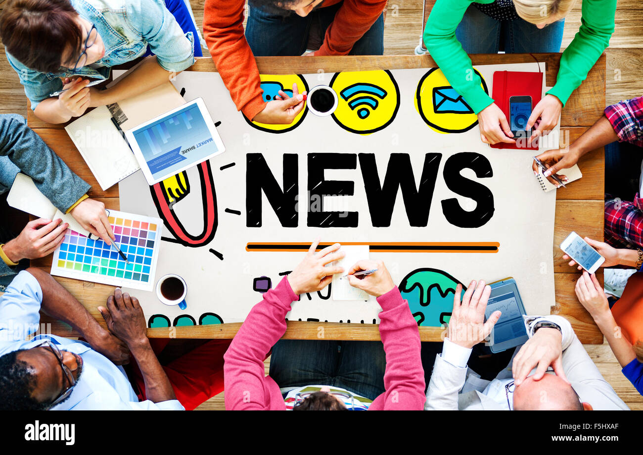 News Broadcast Information Media Publication Concept Stock Photo - Alamy