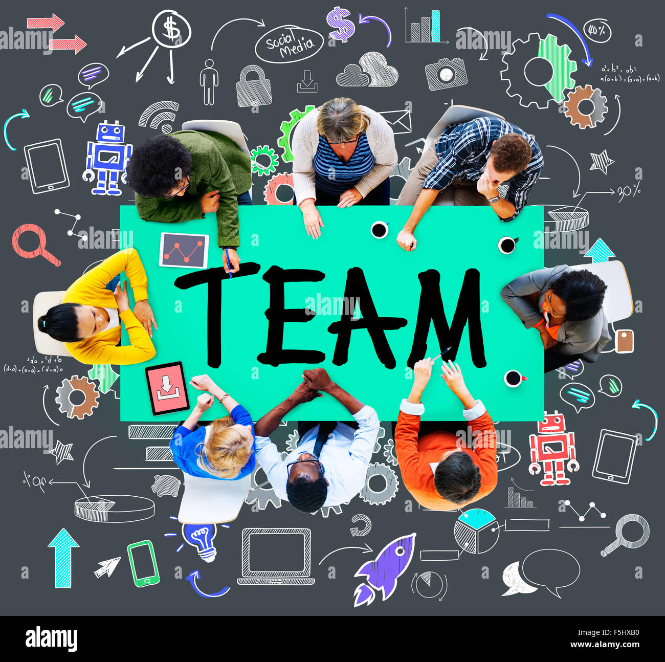 Team Teamwork Support Collaboration Togetherness Help Concept Stock ...
