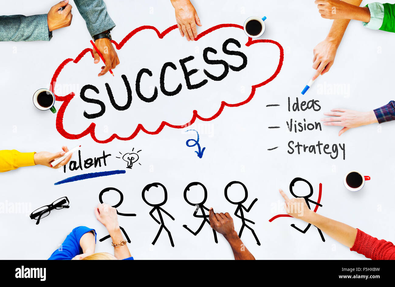 Success Thought Bubble Stick People Concept Stock Photo - Alamy