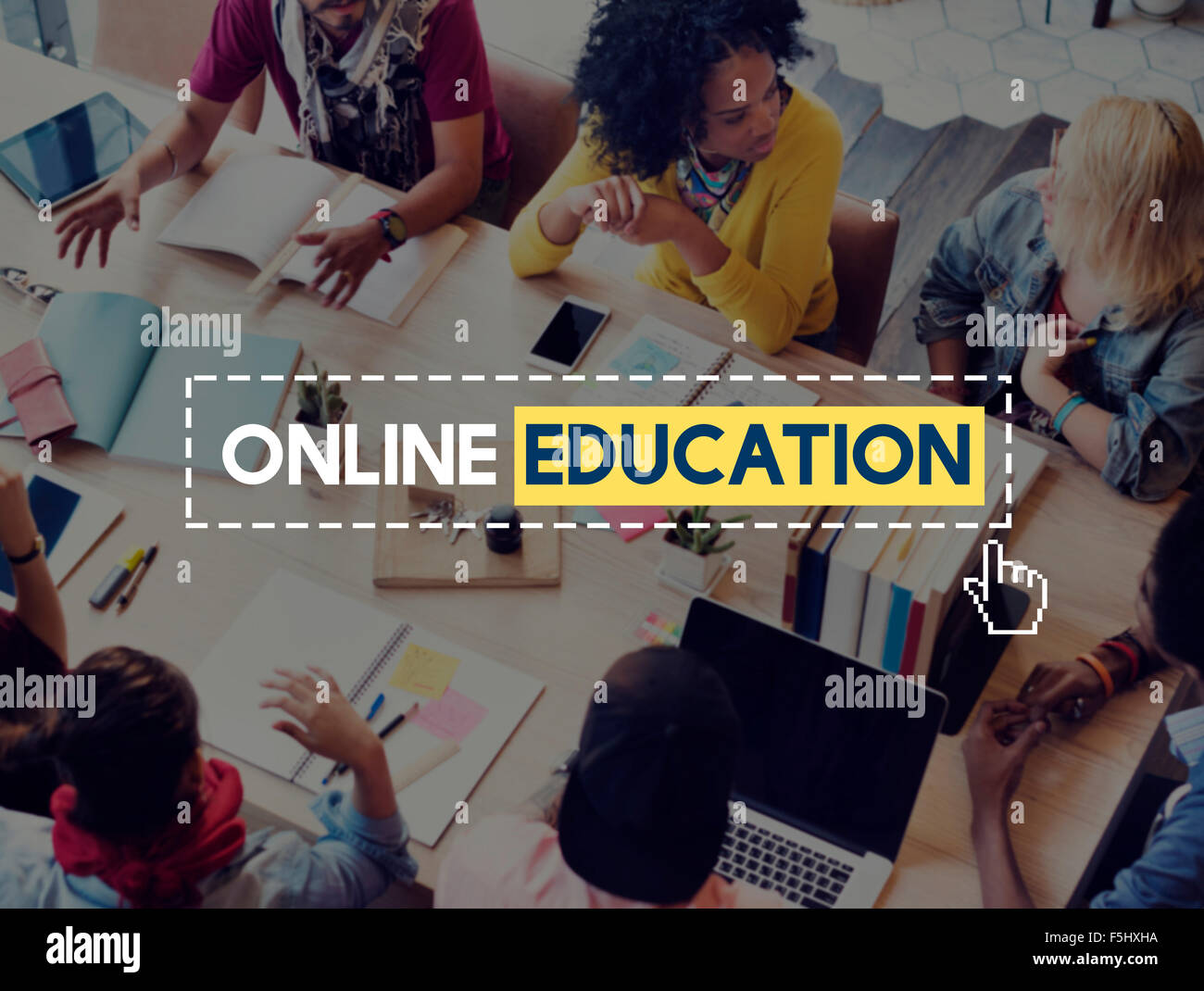 Online Education Knowledge Wisdom Communication Connection Concept ...