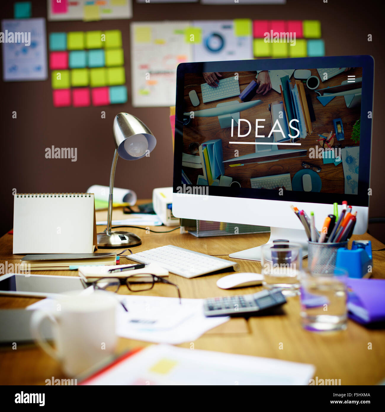 Office Workplace Information Ideas Workspace Concept Stock Photo - Alamy