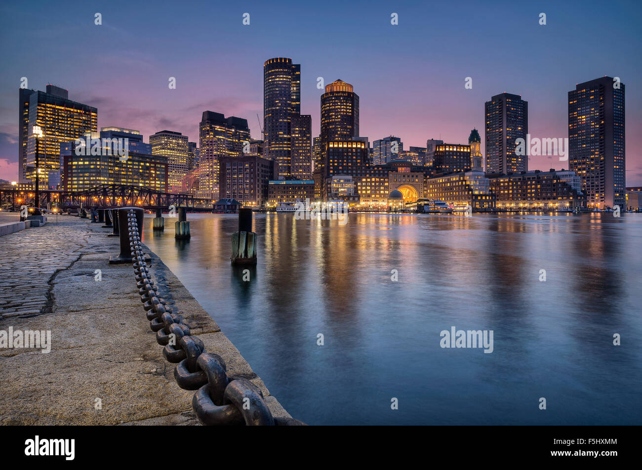 Boston harbour and waterfront Stock Photo - Alamy