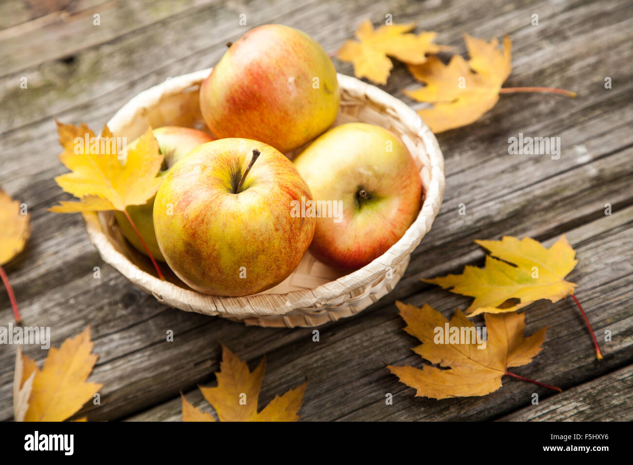 Basket of apples Stock Photo - Alamy