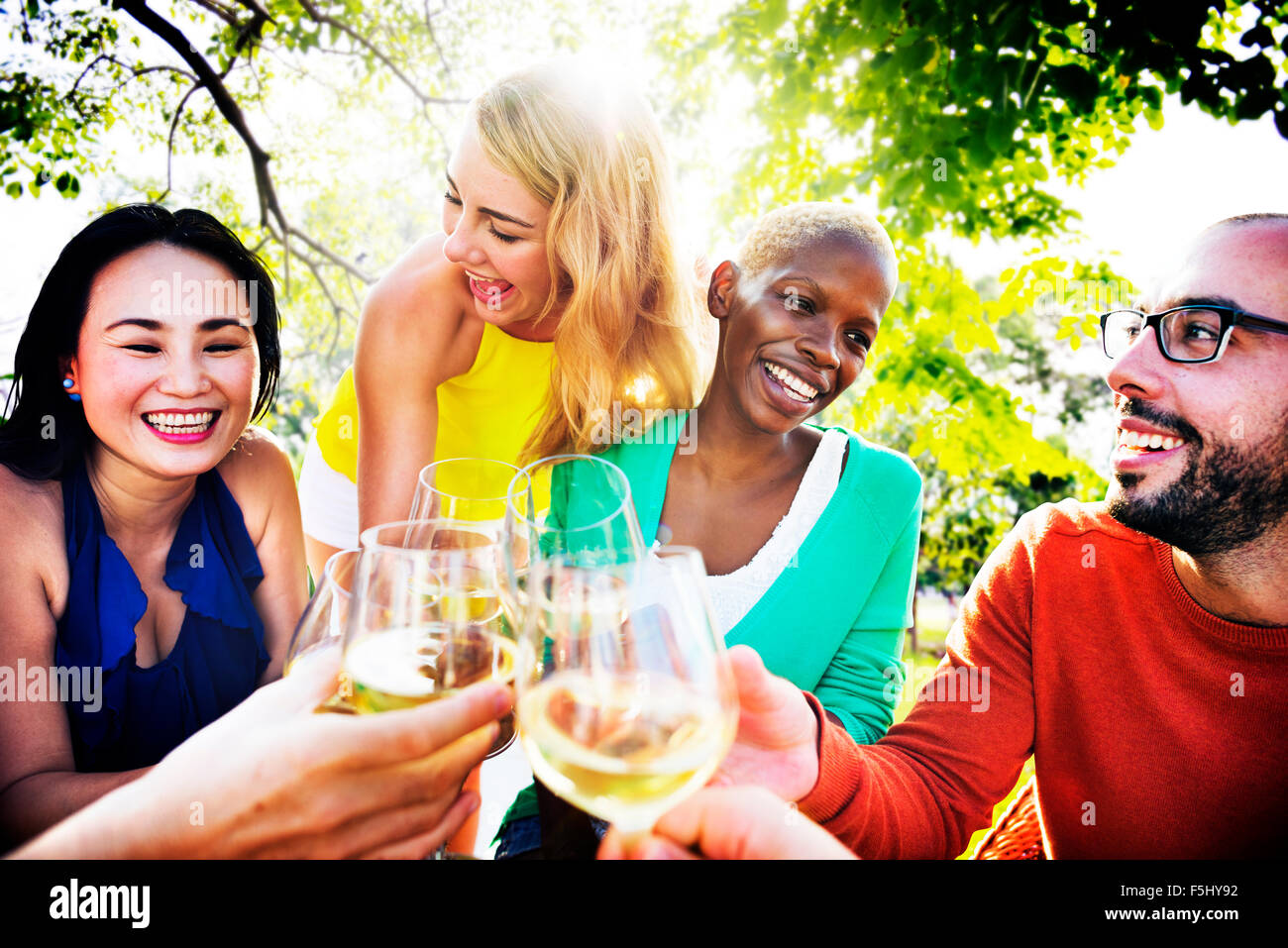 Diverse People Friends Hanging Out Drinking Concept Stock Photo - Alamy