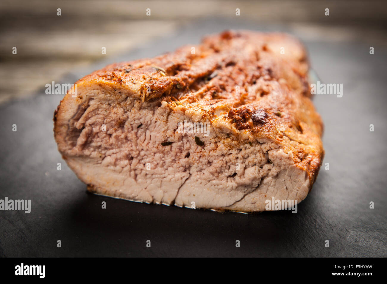 Delicious baked pork Stock Photo - Alamy