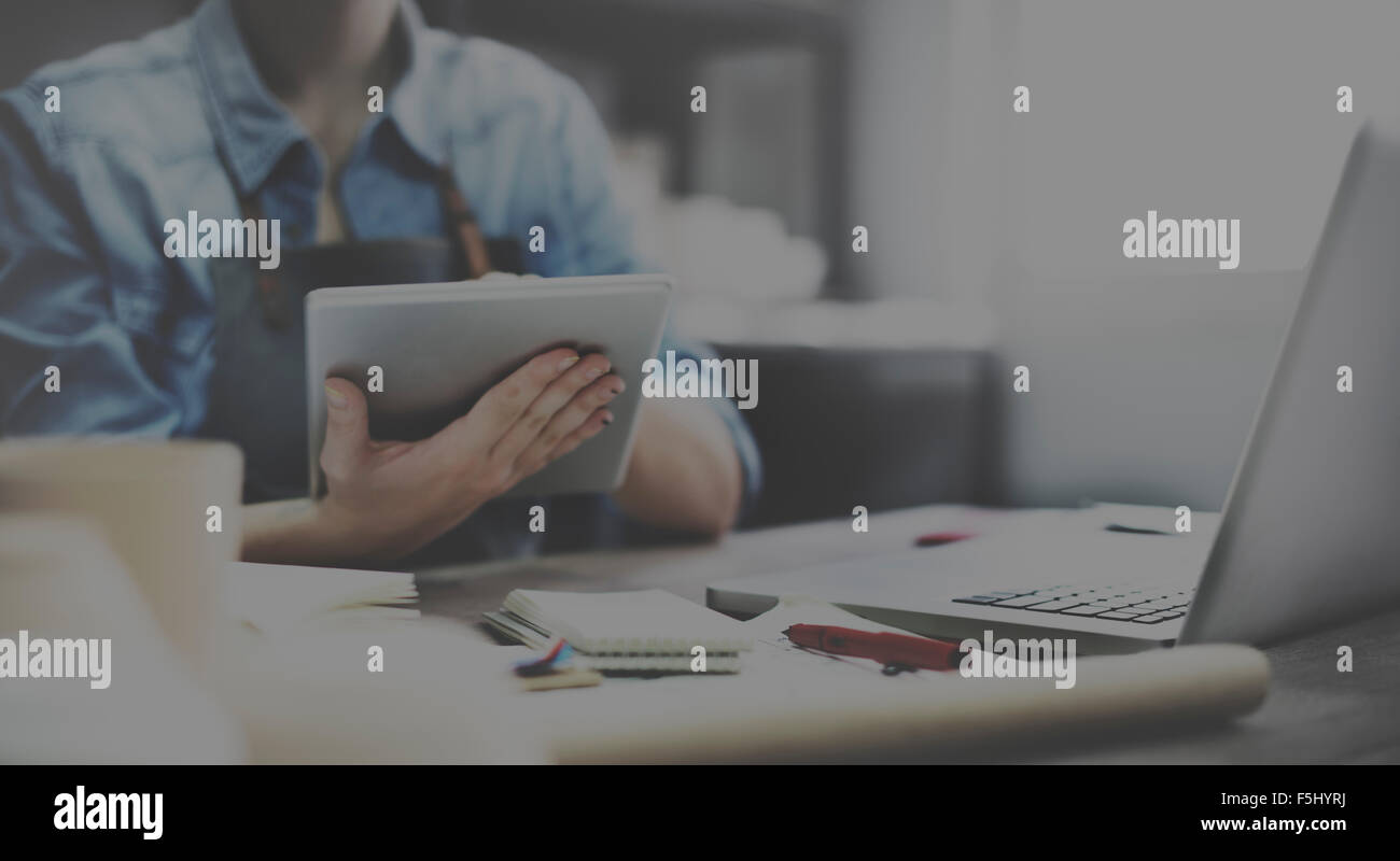 Planning notebook woman tablet hi-res stock photography and images - Alamy